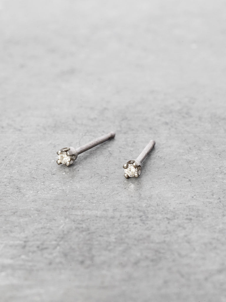 Tiniest Diamond Post Earrings | LUNESSA